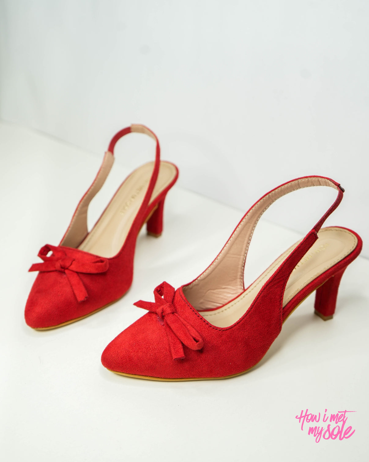 Buy Stylish & Comfortable Bowtini: Red Bow Pointed Toe Heels | HIMMS